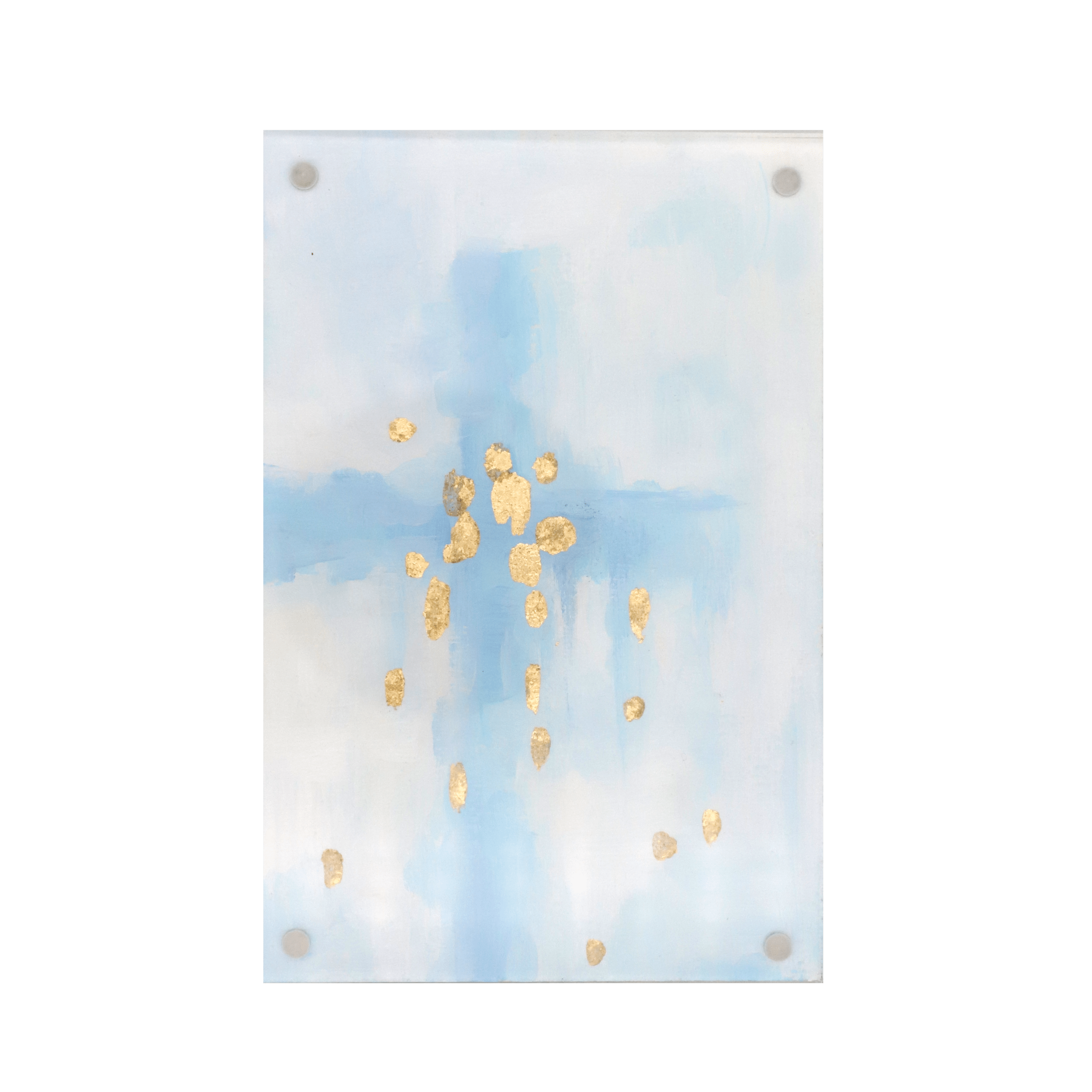 Blue Acrylic Cross Art with Gold Foil – Mads Studio & Co.