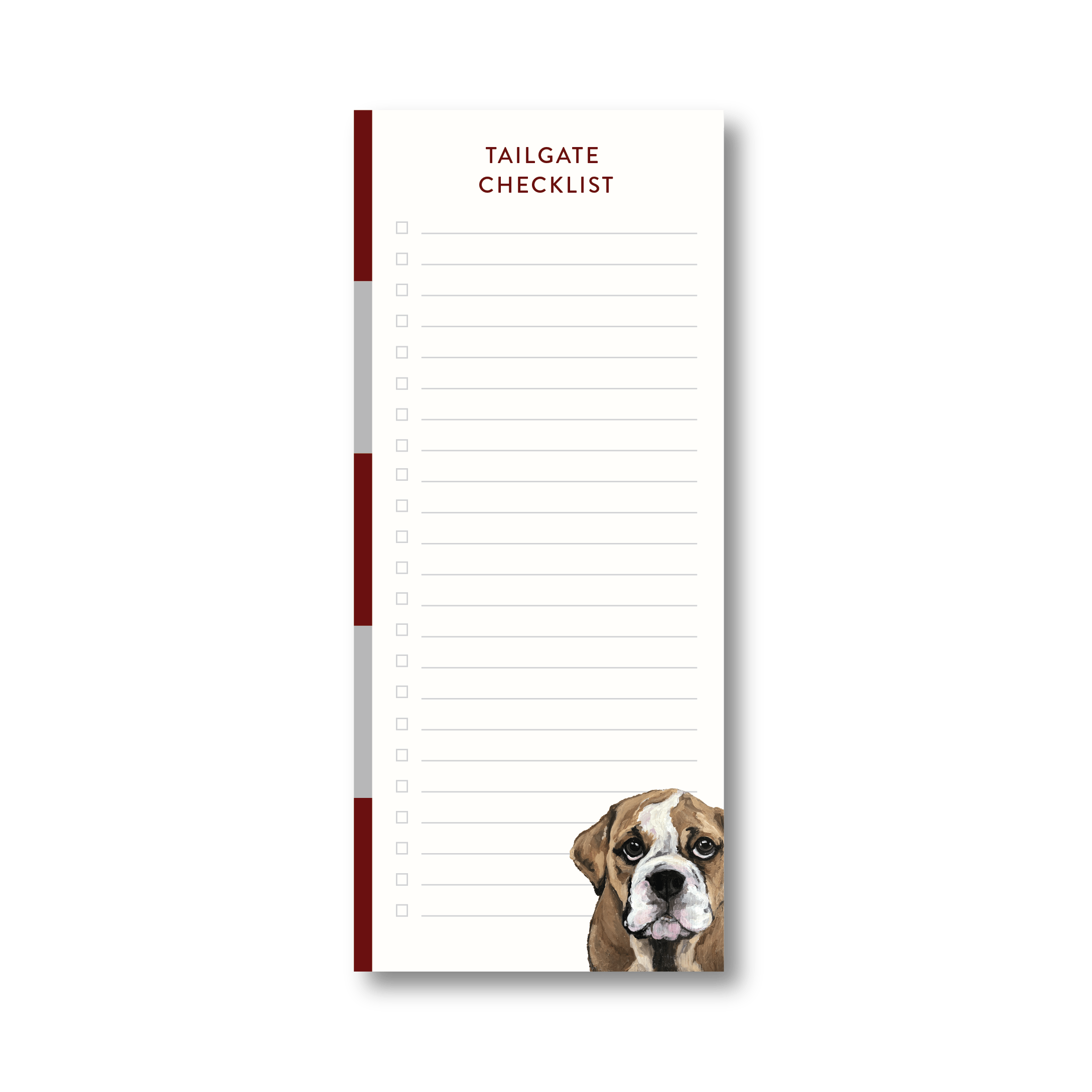 English Bulldog Maroon Notepad – Mads Studio & Co.